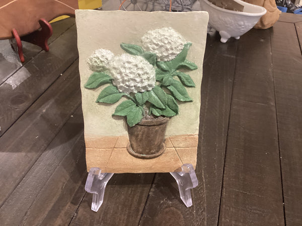 Small White Hydrangea In A Planter Wall Tile – Martello Alley