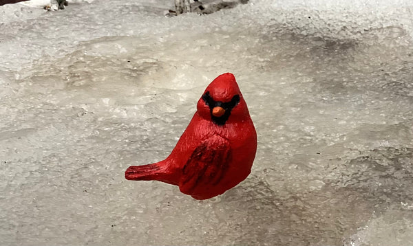 Cardinal On A Log Statue – Martello Alley