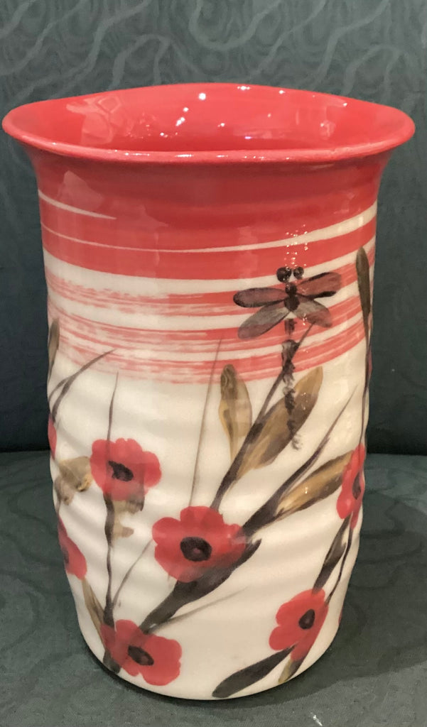Red Poppy Windmill of Provence Square Vase – Martello Alley